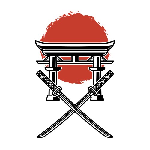Japanese Torii Gate Sketch Royalty Free Vector Image