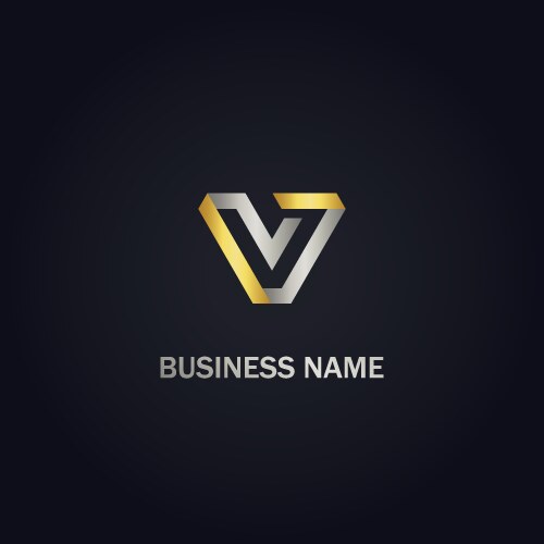 V initial gold logo Royalty Free Vector Image - VectorStock