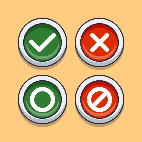 Correct and Wrong Cartoon Vector Images (over 1,600)