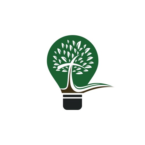 Tree sun logo design template Royalty Free Vector Image