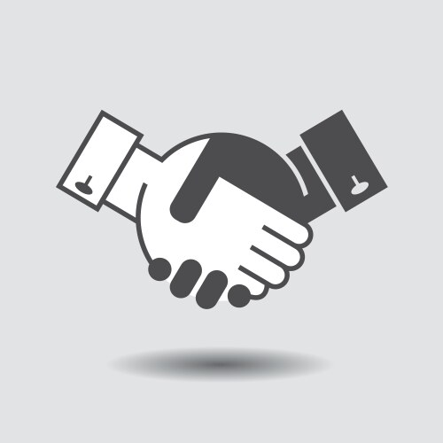 Handshake icon lined and filled style Royalty Free Vector