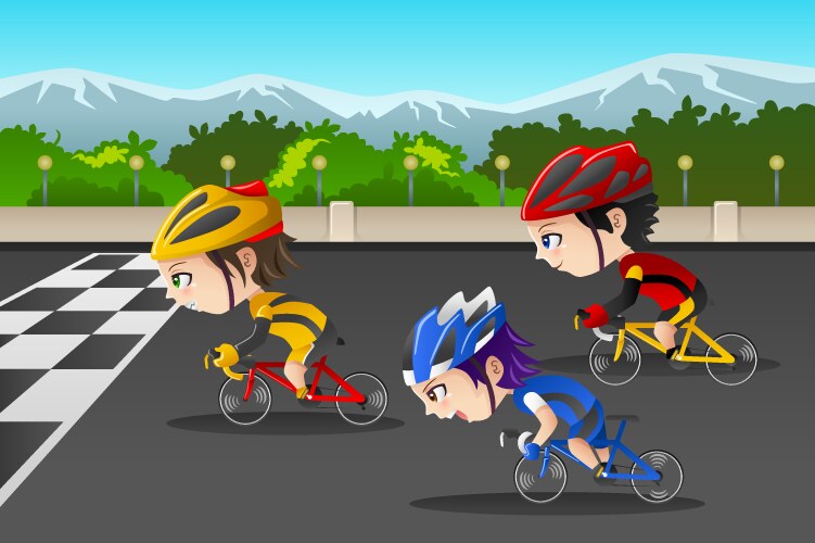 Kids Bicycle Race Vector Images (over 1,200)