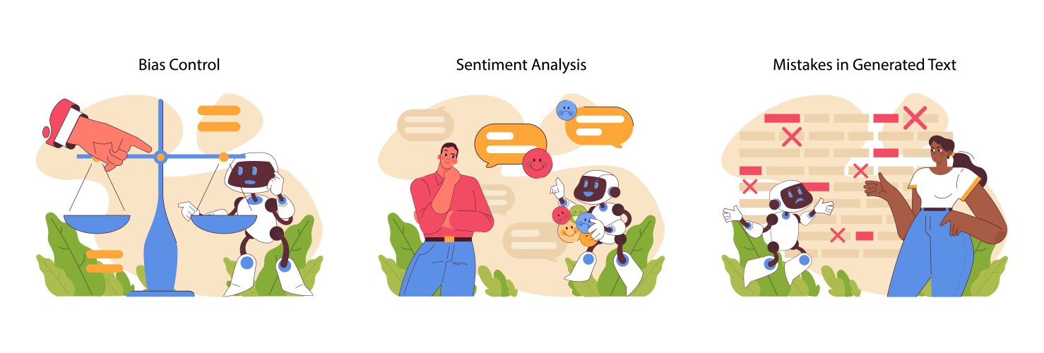 Natural language processing concept flat Vector Image Natural language processing concept flat Vector Image