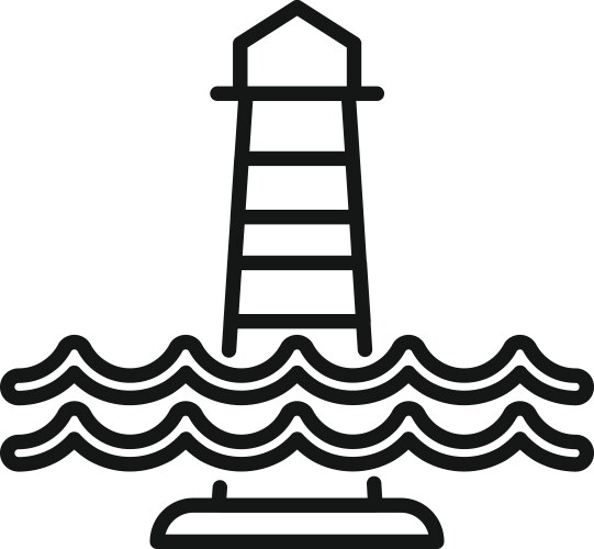 Sea level rise icon outline climate change Vector Image