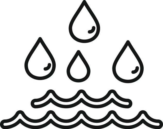 Sea level rise after melting iceberg icon outline Vector Image