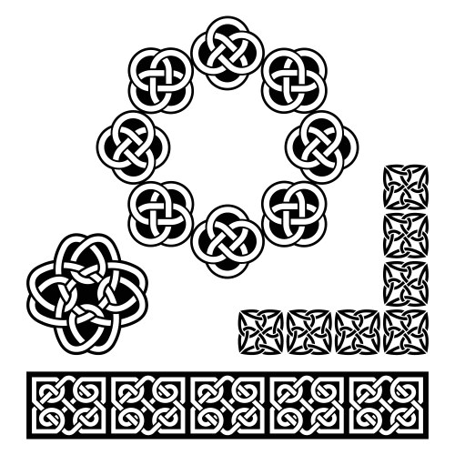 Celtic irish and scottish patterns - knots braids Vector Image