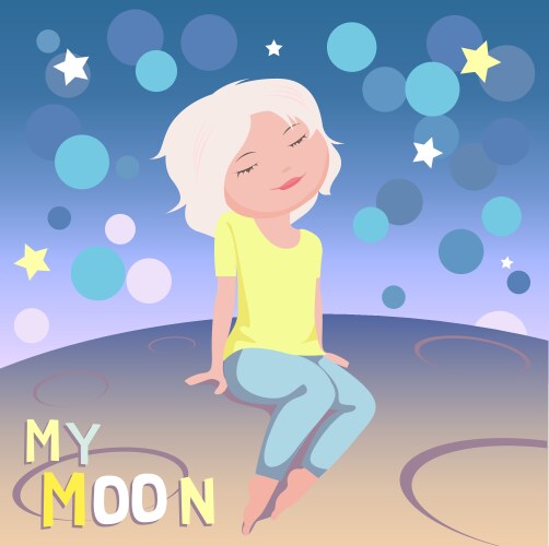 Smiling moon and star cartoon characters Vector Image