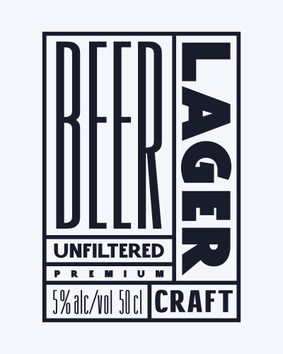 Template label for lager beer Royalty Free Vector Image