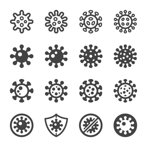 Virus icon set Royalty Free Vector Image - VectorStock