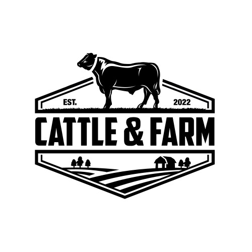 Cattle Farm Logo Template Royalty Free Vector Image