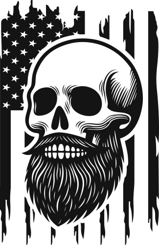 Funny usa flag with skeleton beard files Vector Image