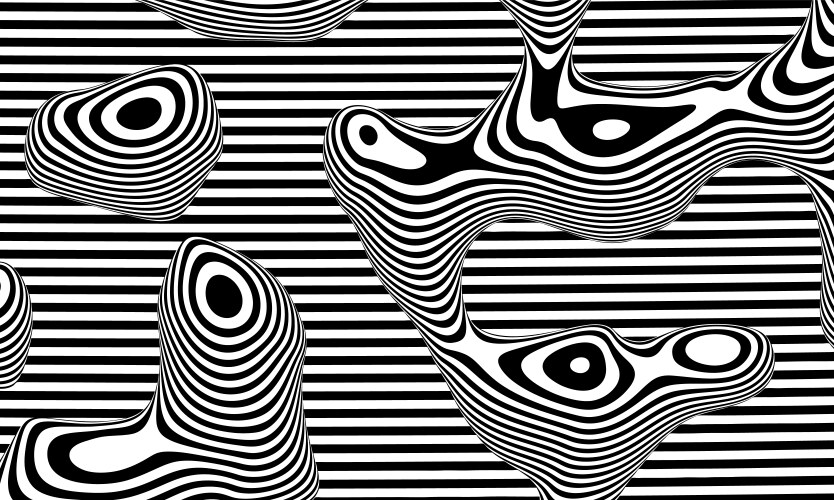 Optical illusion background simple black Vector Image