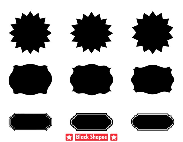 Basic shape silhouette collection essential Vector Image