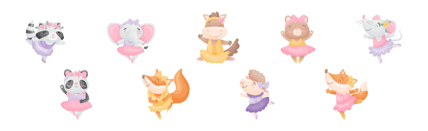 Animals ballet dancer in tutu skirt and pointe Vector Image