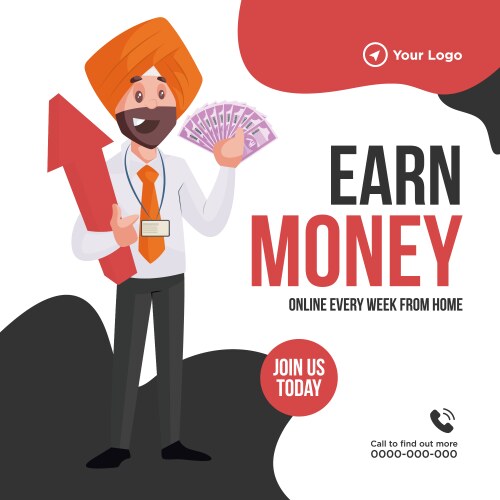Earn money and get cash posters Royalty Free Vector Image