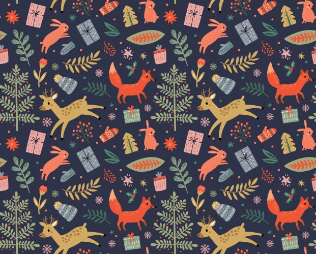 Christmas seamless pattern Royalty Free Vector Image