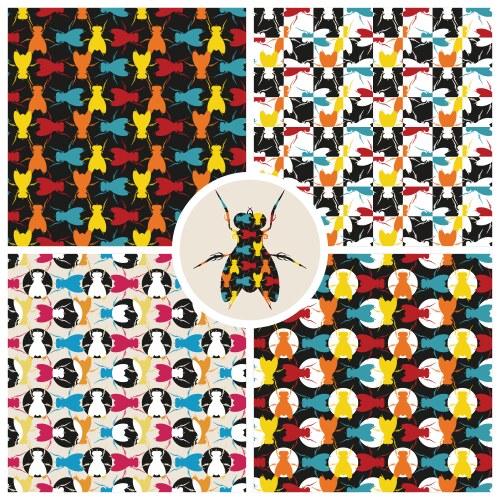 Fly seamless pattern for textile design wallpaper Vector Image
