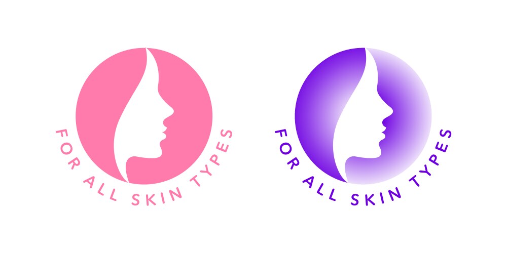 For all skin types icon badge logo Royalty Free Vector Image