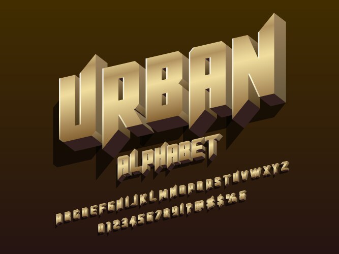 Isometric geometric font line blend style letters Vector Image