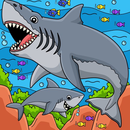 Lemon shark cartoon colored clipart Royalty Free Vector