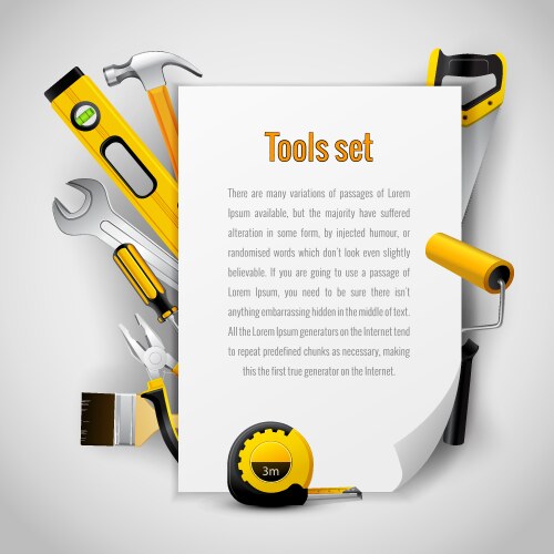 Carpenter with wood and tools Royalty Free Vector Image