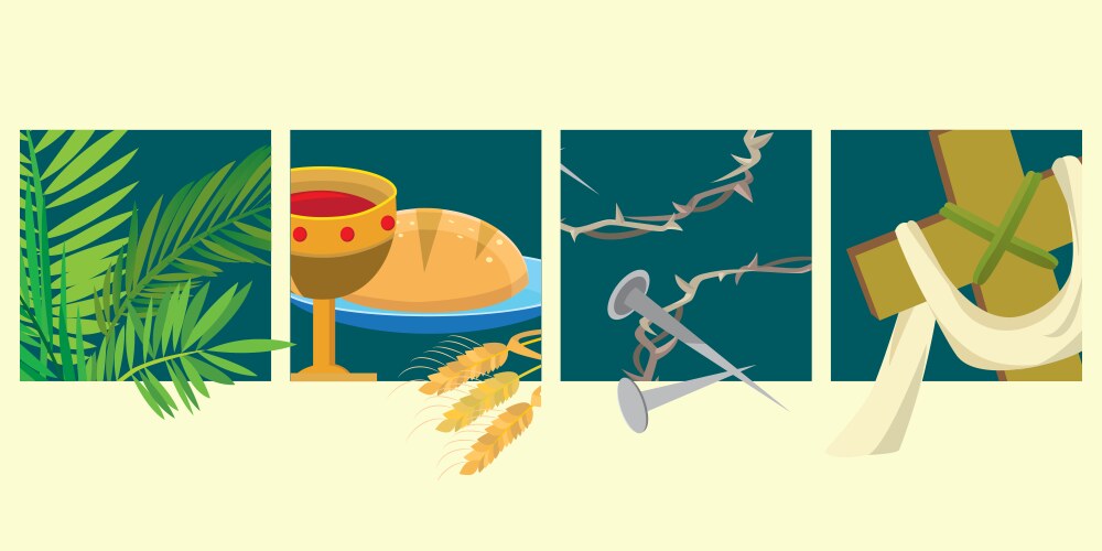 Holy week last supper of jesus christ thursday Vector Image