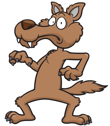 Cute cartoon wolf Royalty Free Vector Image - VectorStock