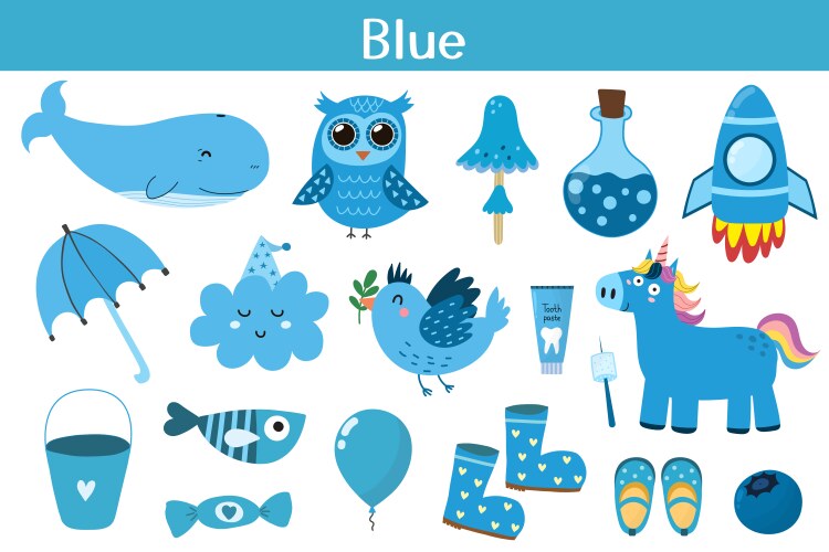 Basic colors educational page with kids Royalty Free Vector