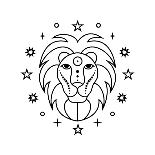 Astrology sign leo on white paper background Vector Image
