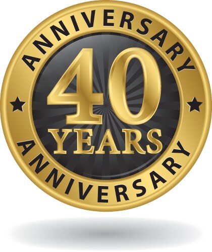 40 years happy anniversary congratulations gold Vector Image