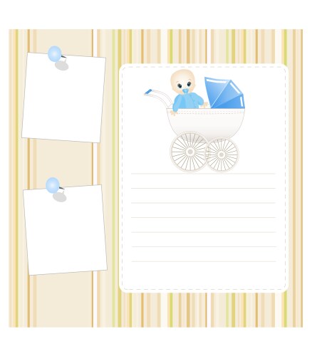 Baby shower card with photo frame Royalty Free Vector Image
