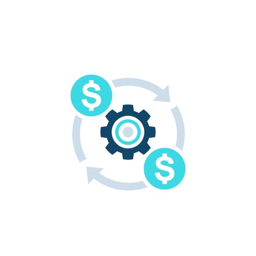 Costs optimization icon flat design Royalty Free Vector