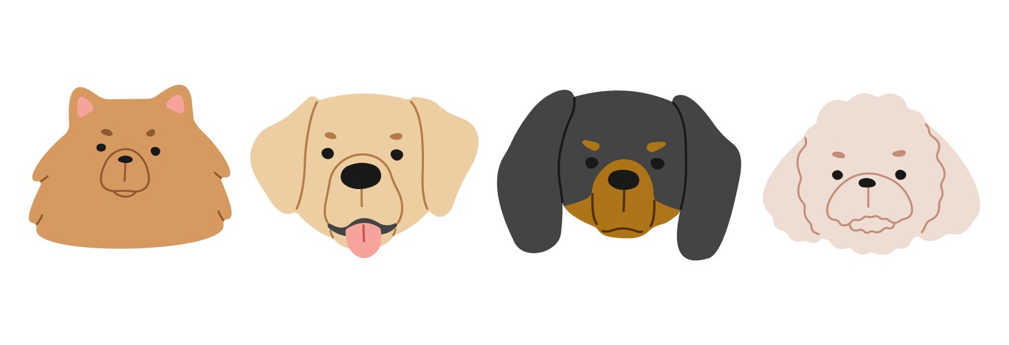 Dog heads collection 1 Royalty Free Vector Image