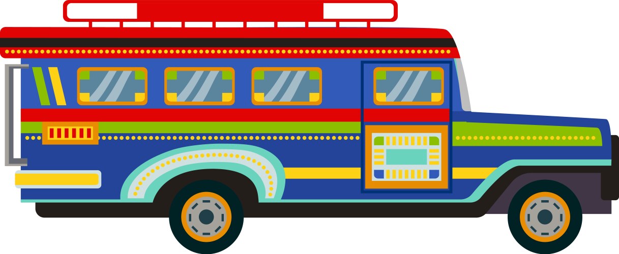 Philippine jeepney cartoon Royalty Free Vector Image