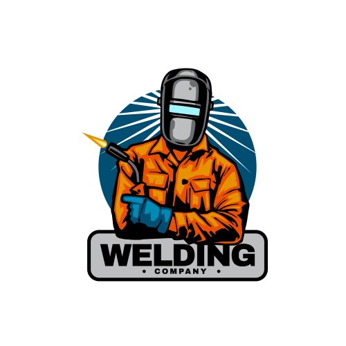 Welding design for badge emblem logo Royalty Free Vector