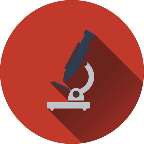 Round icon microscope cartoon Royalty Free Vector Image