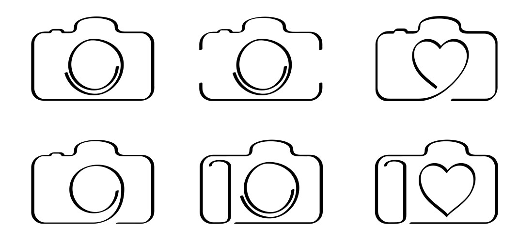 Camera with Heart Sketch Vector Images (over 540)