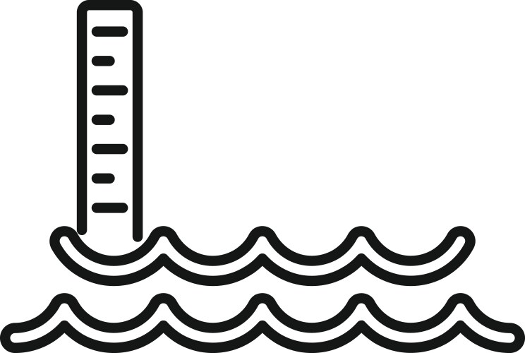 Coast city in floods icon outline climate Vector Image