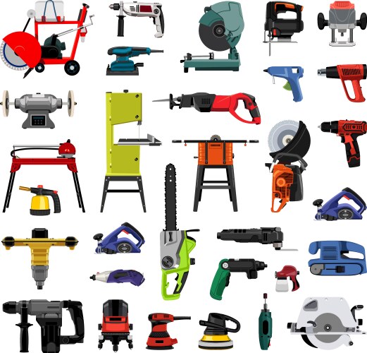 Power electric tools Royalty Free Vector Image