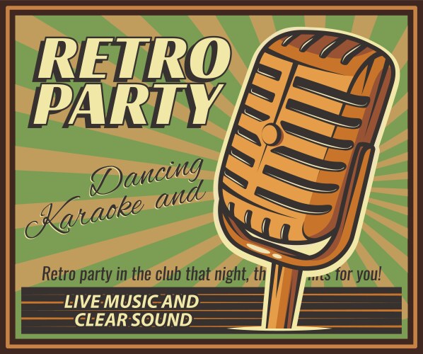 Grunge retro party brochure Royalty Free Vector Image