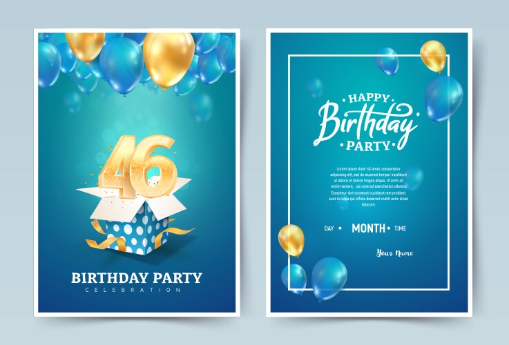 Kids birthday party invitation card with cute Vector Image