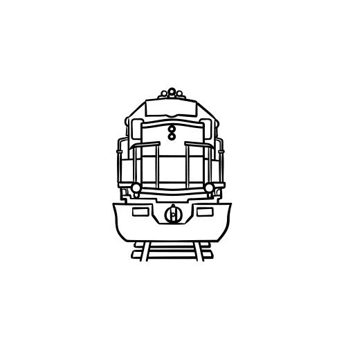 Old steam locomotive front view - vintage train Vector Image