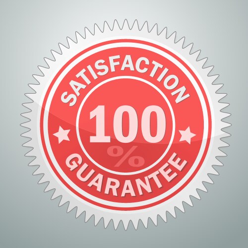 100 percent satisfaction guarantee Royalty Free Vector Image