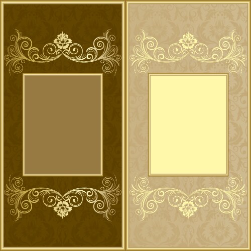 Vintage postcards with elegant frames templates Vector Image