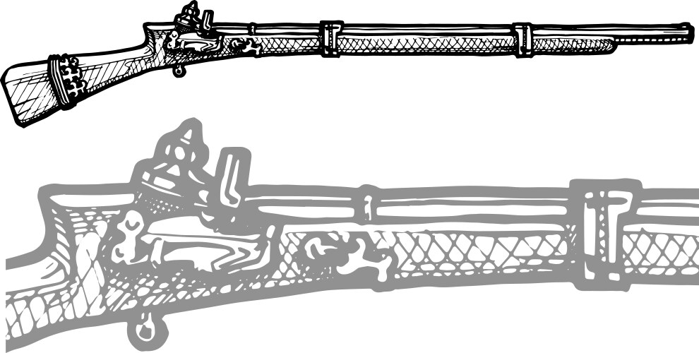 Firelock musket armoury logo template Royalty Free Vector