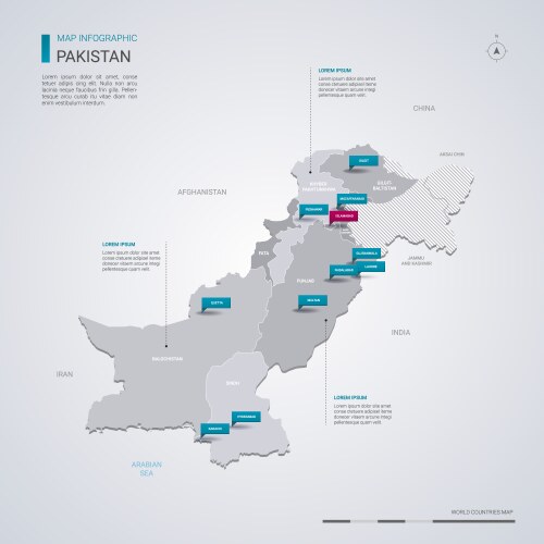 Pakistan administrative and political map Vector Image