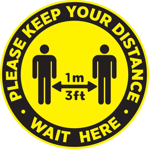 Social distancing signage or floor sticker Vector Image