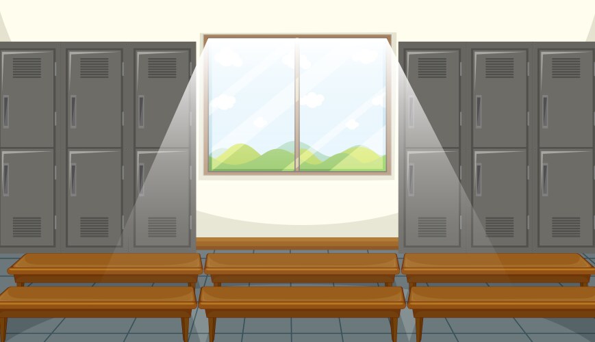 Sports locker in empty changing room dressing Vector Image