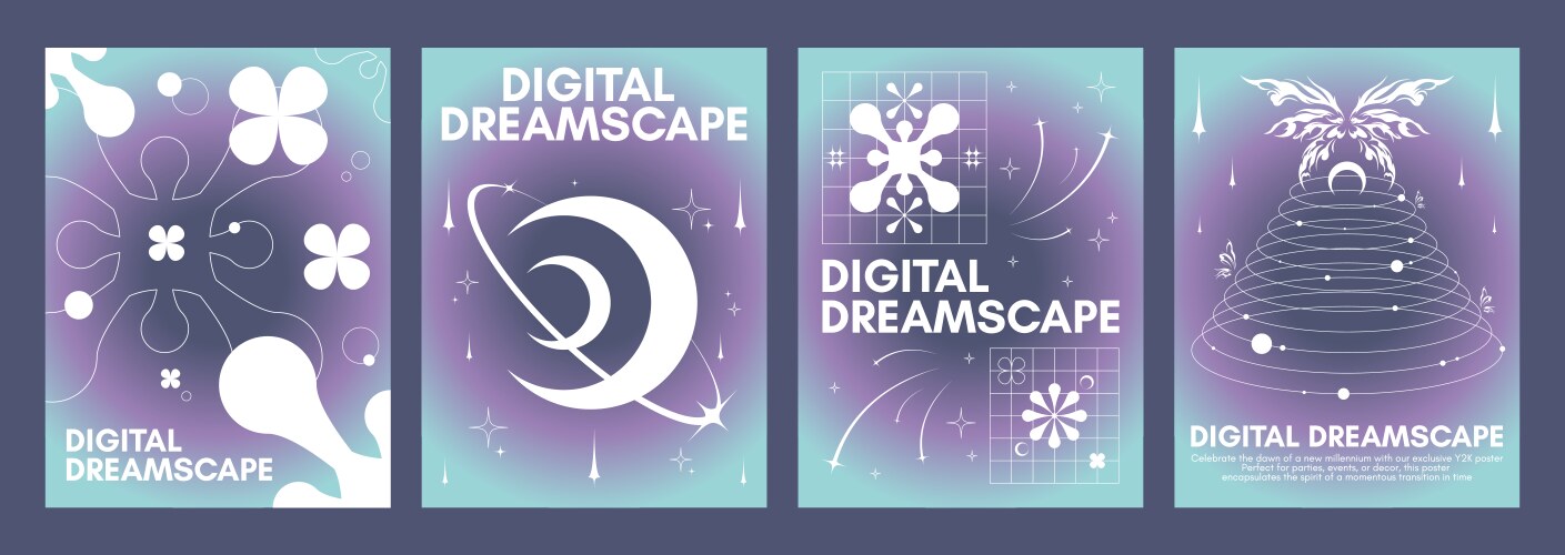 Y2k aesthetic poster template Royalty Free Vector Image