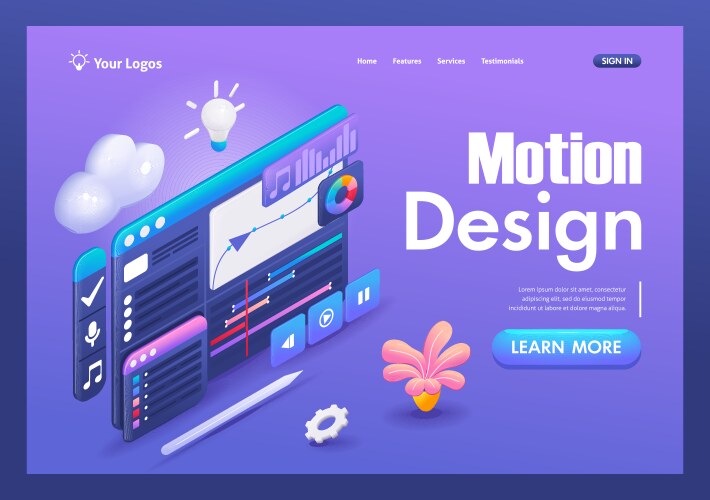 3d isometric cartoon web ui-ux Royalty Free Vector Image